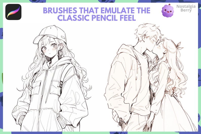 Procreate Brushes: Ultimate Sketch and Lineart Set, 20 Brushes for ...