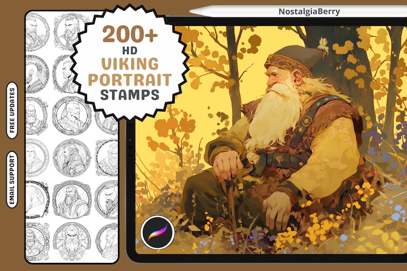 Procreate Stamps & Brushes: Dwarven Forge, 200 Lineart Stamps and ...