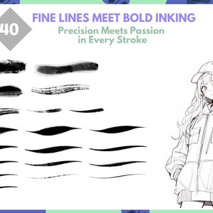 Procreate Brushes: Sketchy Oily Lineart Collection, 40 Brushes for ...