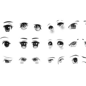 Procreate Stamps: 112 Anime and Manga Eye Stamps for Illustrations ...