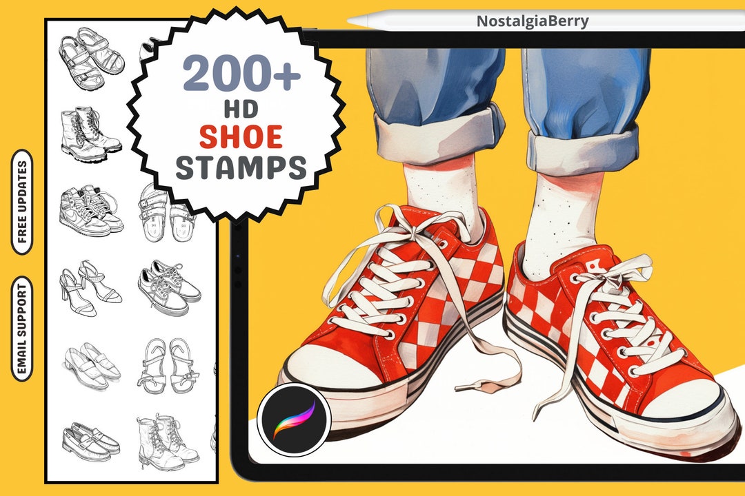 Procreate Stamps: Ultimate Shoe Collection, 200+ Shoe Stamps for ...