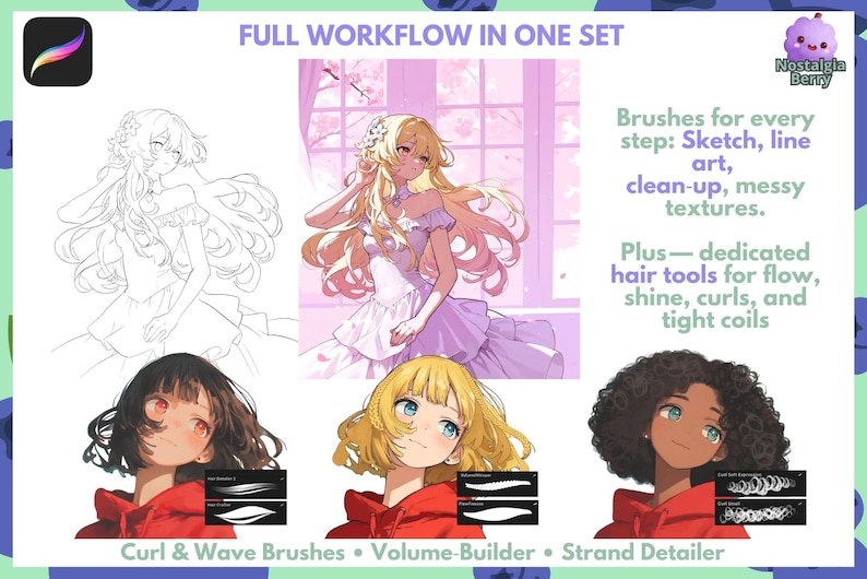 Procreate Brushes: Ultimate Anime and Manga Collection, 3500+ Brushes ...