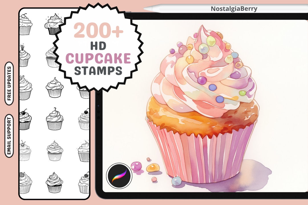 Procreate Stamps & Brushes: Cupcake Cuteness, 200+ Adorable Stamps and ...