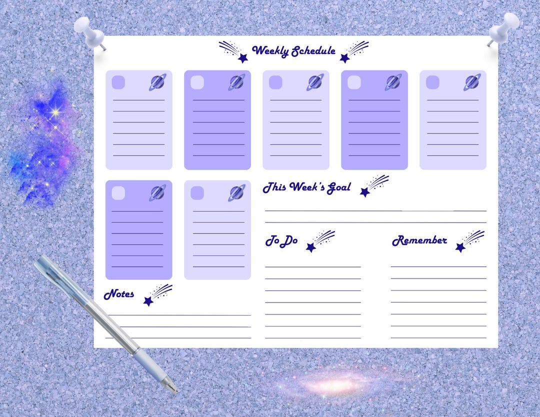 Outer Space Weekly Planner - Print and Use! Digital Download - Etsy