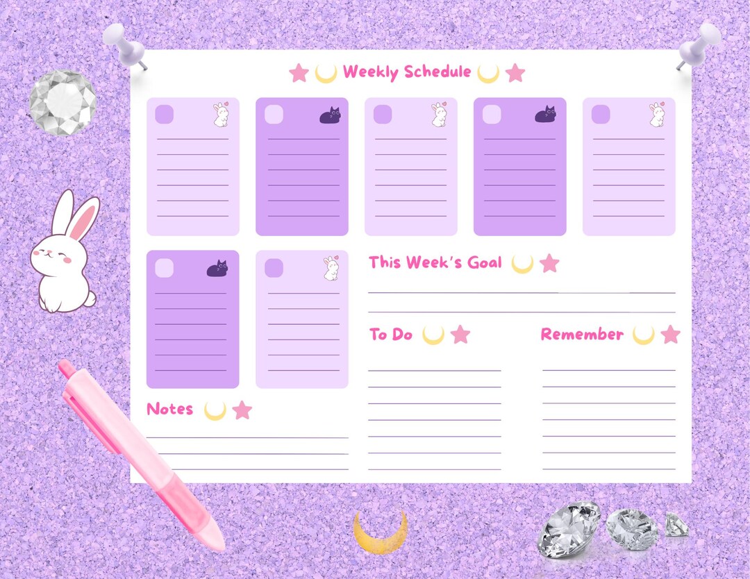 Sailor Moon Inspired Weekly Planner - Print and Use! Digital Download ...