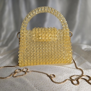Crystal Yellow Handmade Beaded Bag - Etsy