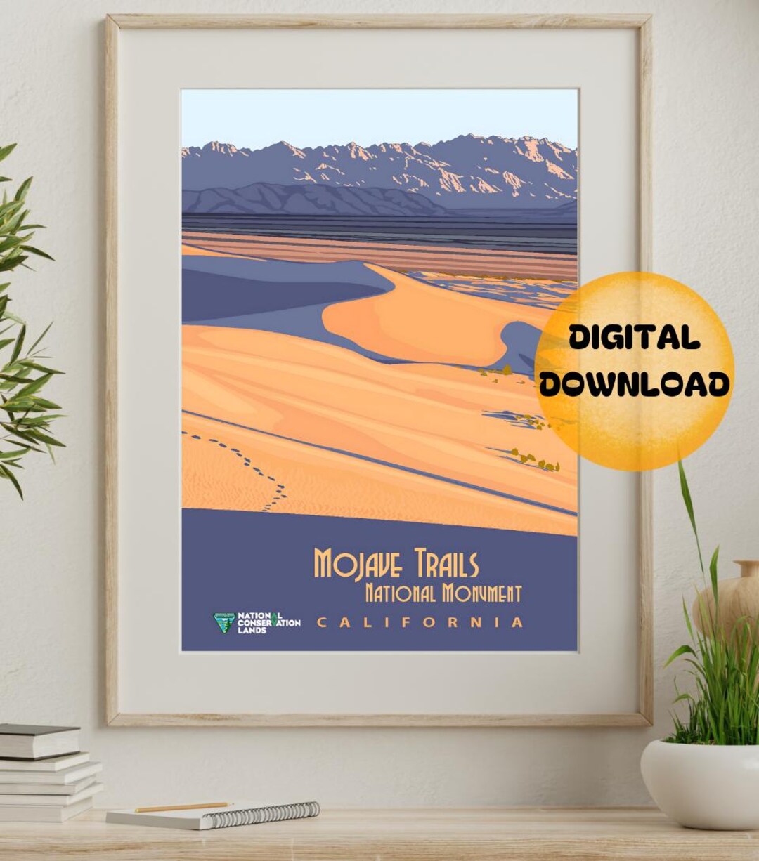 Mojave Trails Poster, Digital Download, Vintage Sports Art, Wall Decor ...