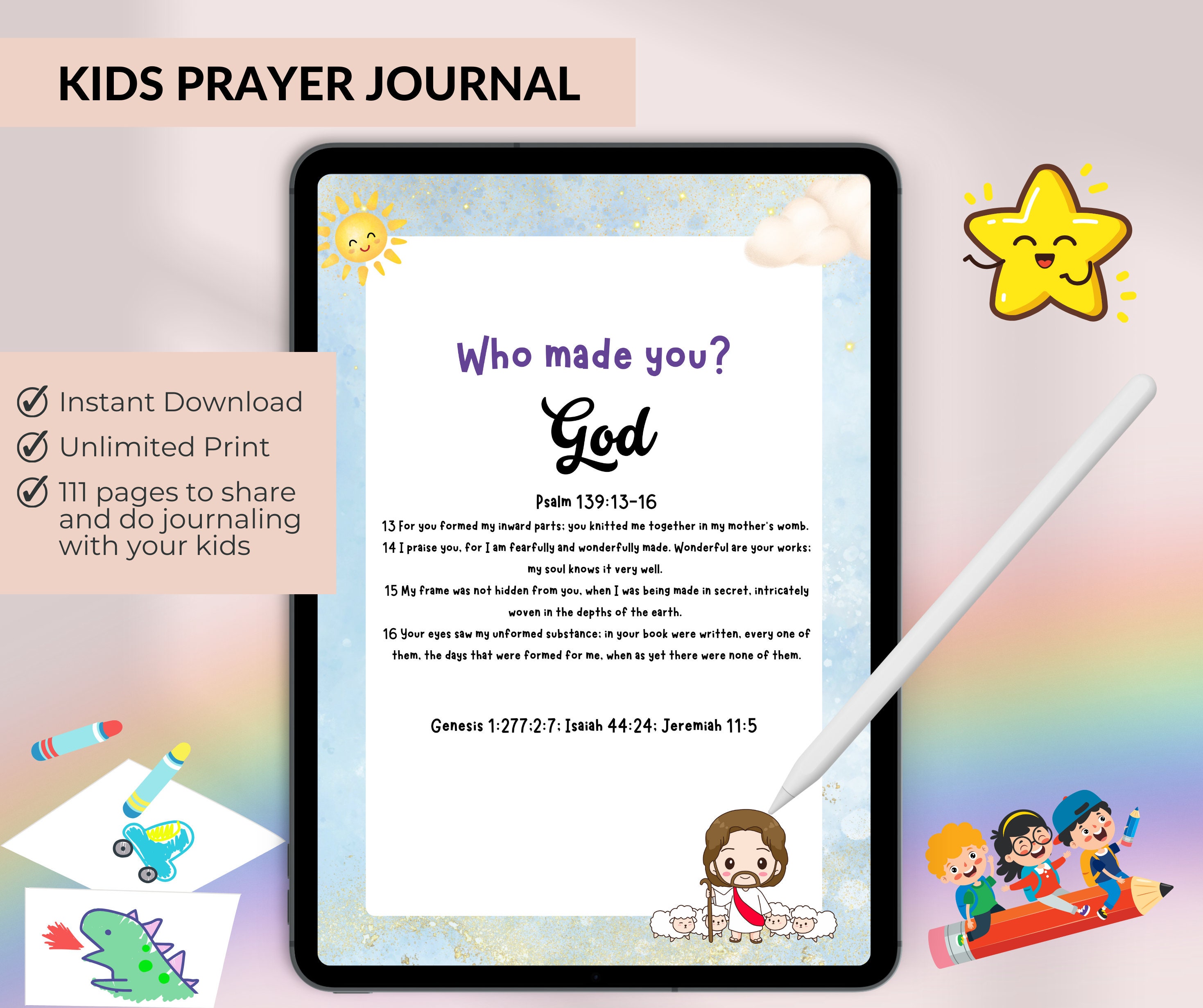 Kids Prayer Journal | Bible Study Journal | Kids Diary | Daily Journal ...
