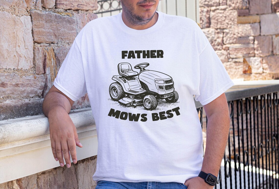 Comfort Color Father Mows Best Shirt, Lawn Mower Shirt, Dad Jokes Shirt ...