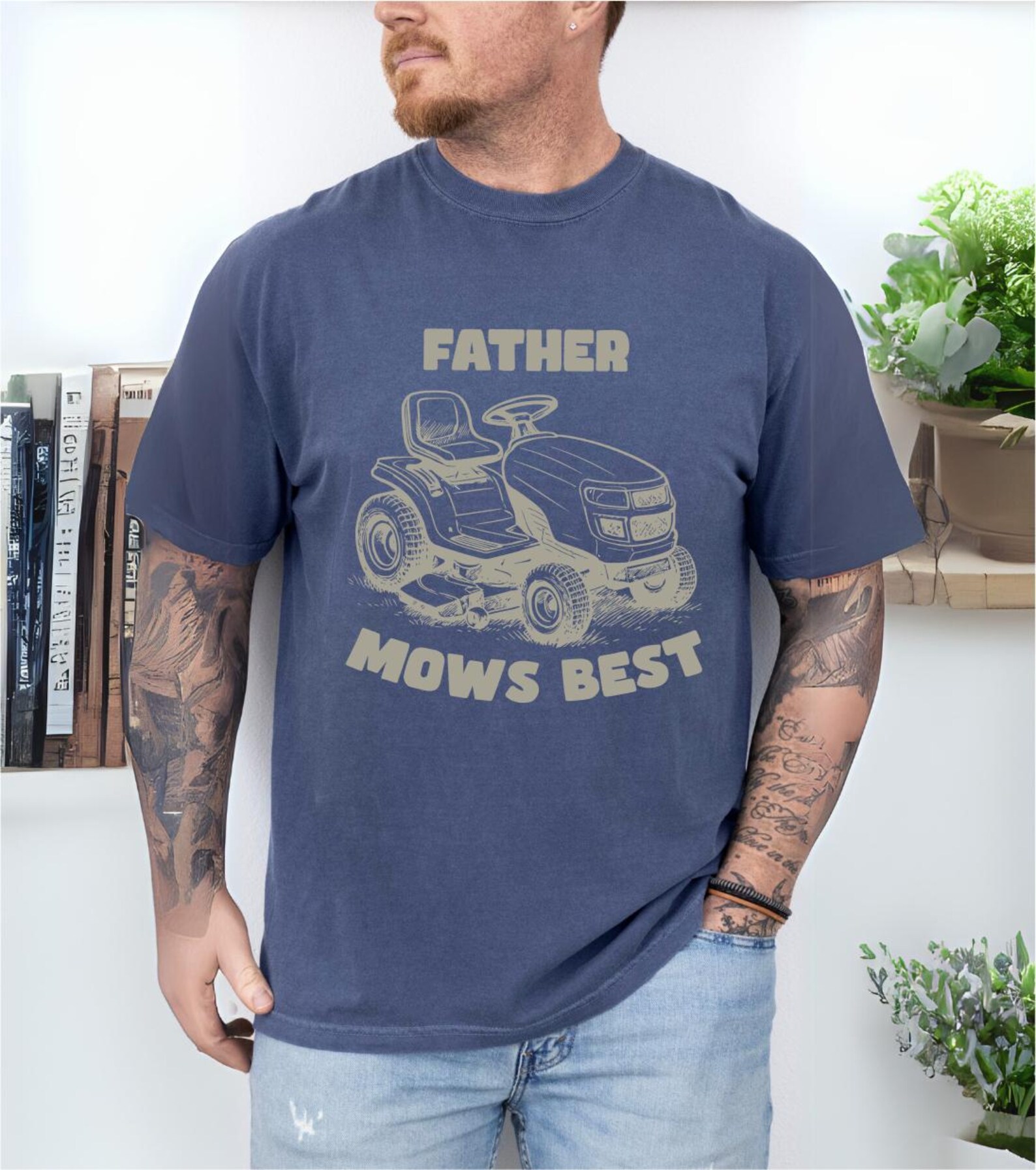 Comfort Color Father Mows Best Shirt, Lawn Mower Shirt, Dad Jokes Shirt ...
