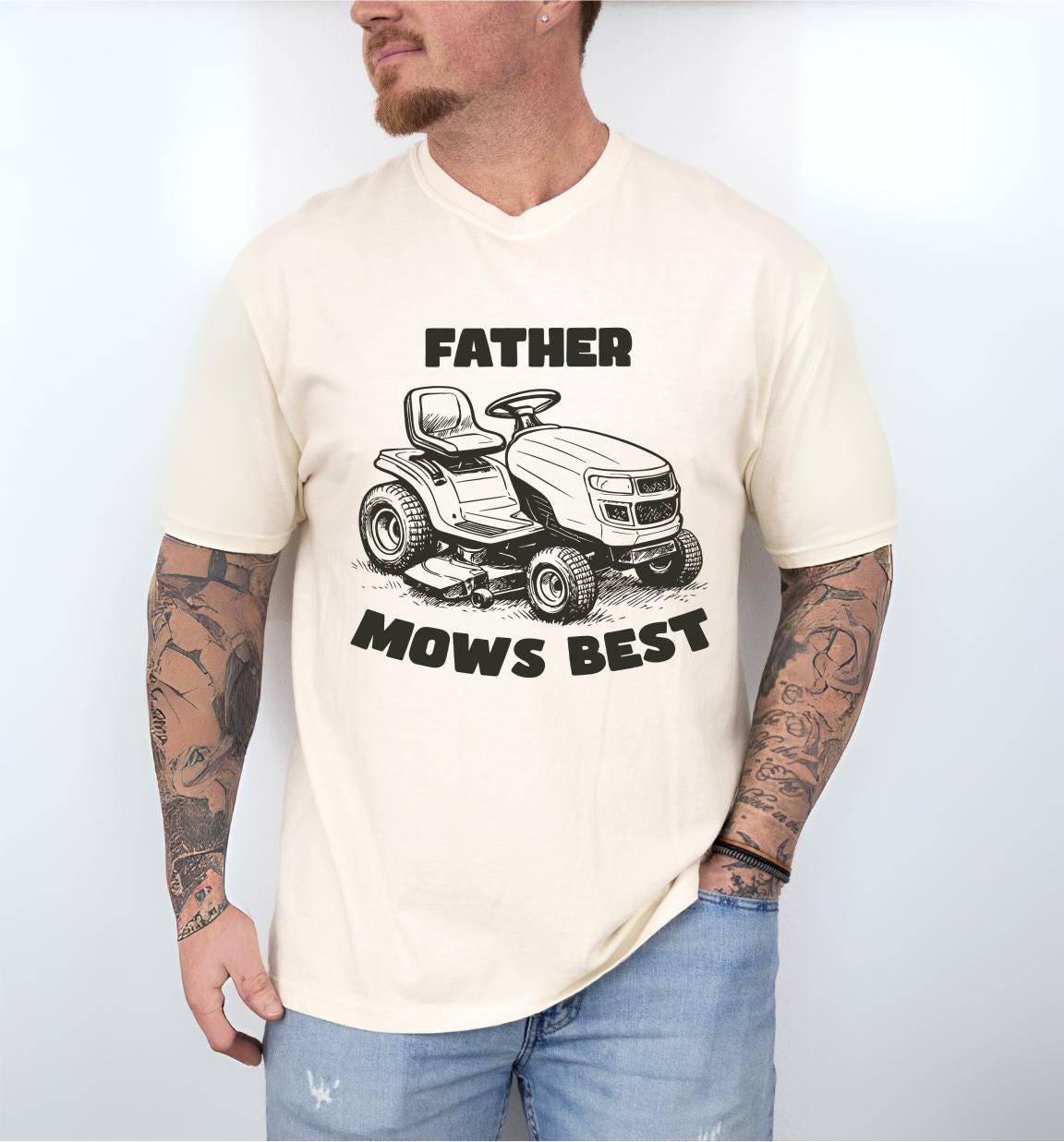 Comfort Color Father Mows Best Shirt, Lawn Mower Shirt, Dad Jokes Shirt ...