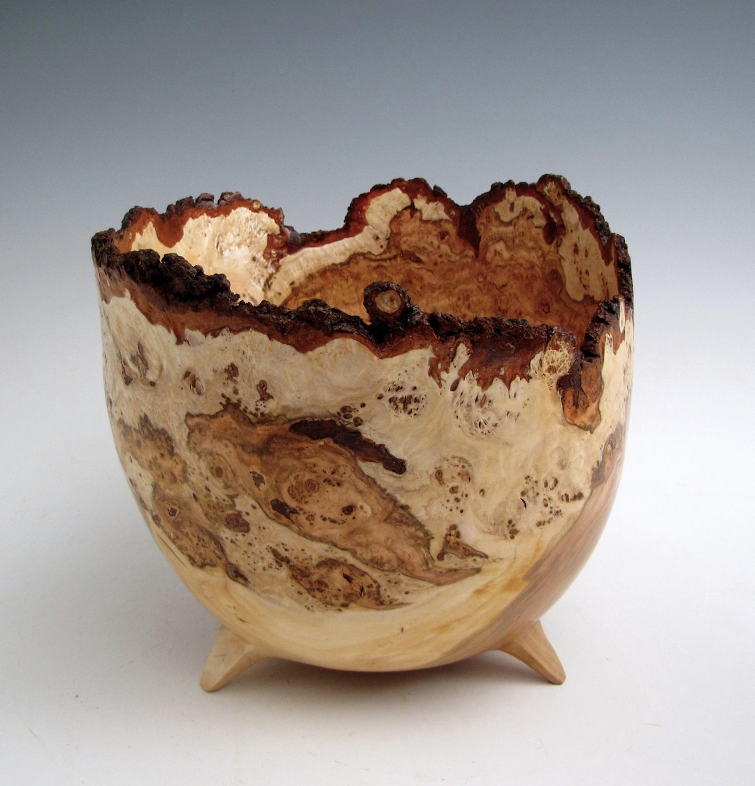 Cherry Burl Bowl - Wood Turned Bowl - Wood Bowl - Lathe Turned Bowl - Wood Turning Bowl ...