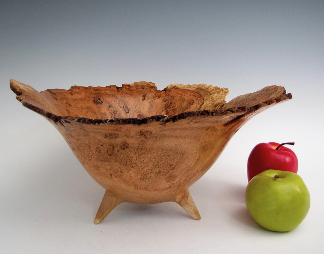 Cherry Burl Wood Bowl - Wood Bowl Handmade - Wood Turned Cherry Bowl ...