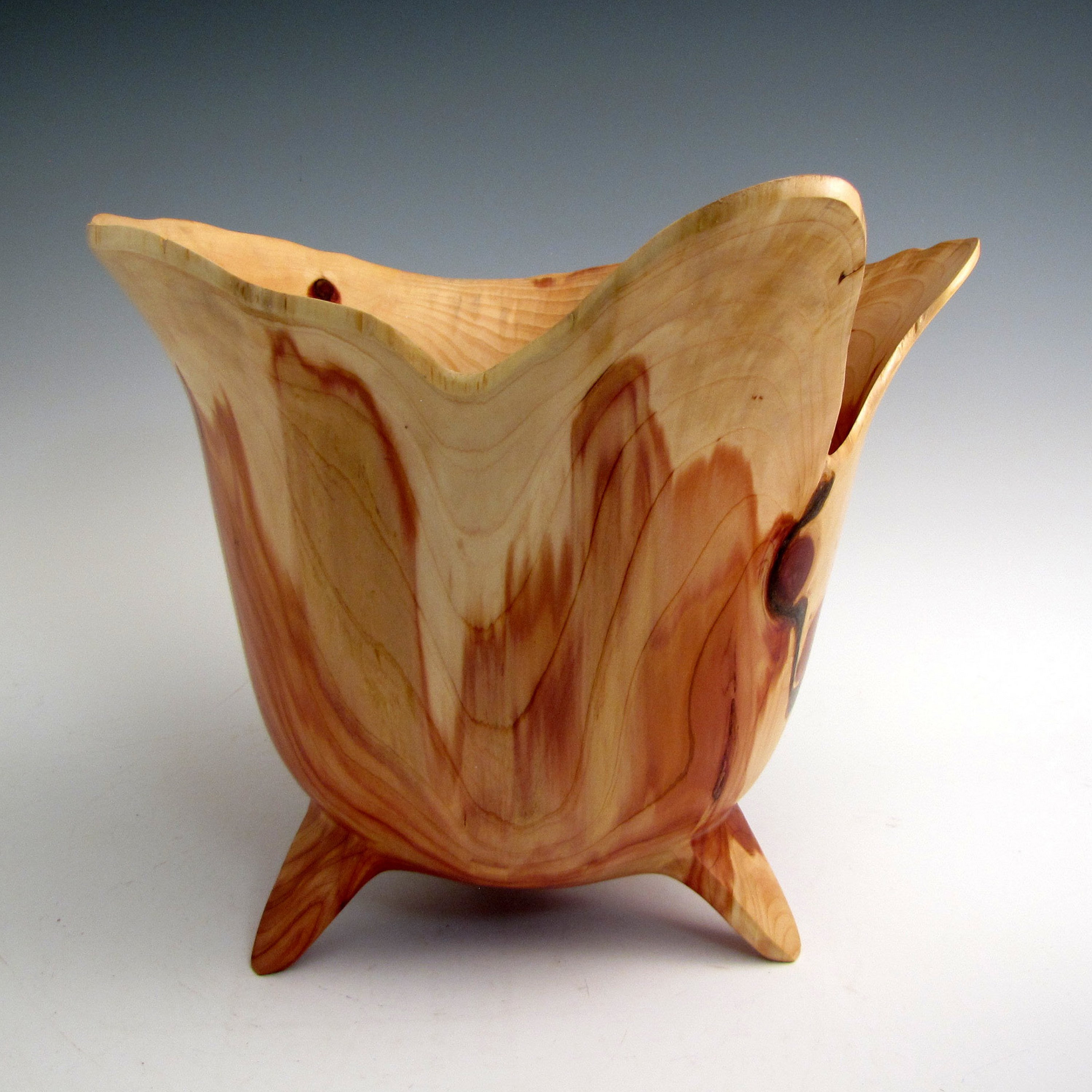 Cedar Wood Turned Bowl Natural Edge Bowl Wooden Bowl Artistic Cedar ...