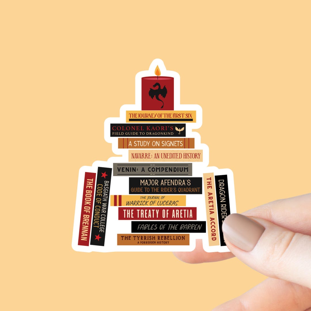 Fourth Wing Inspired Literature Book Stack Sticker, Fourth Wing ...