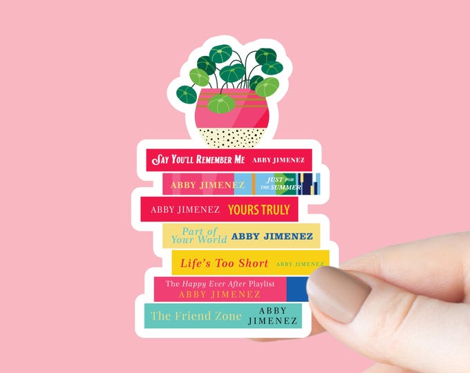 Happy Place Book Stack Sticker - Etsy