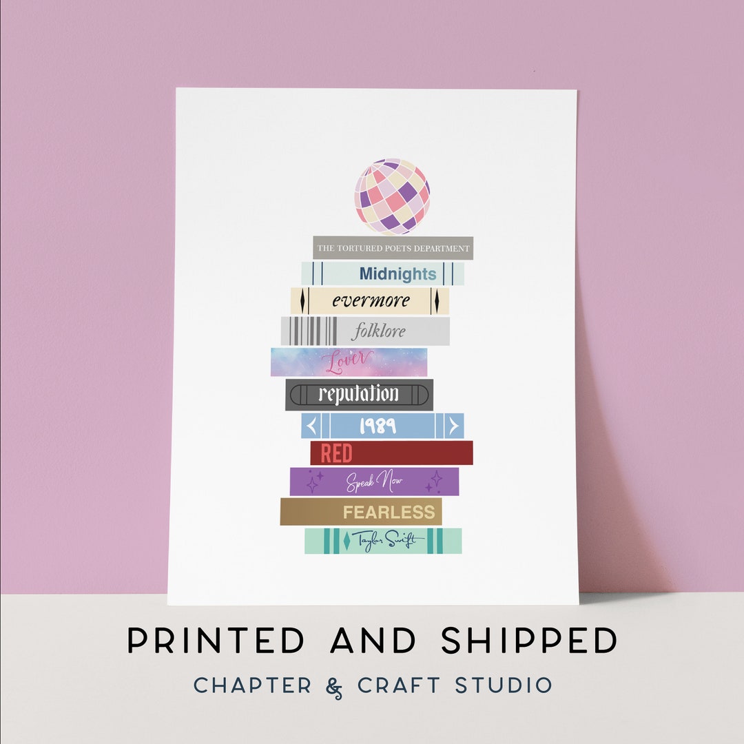 Taylor Swift Albums, Art Print, Bookish Prints, Gifts for Readers, Book ...