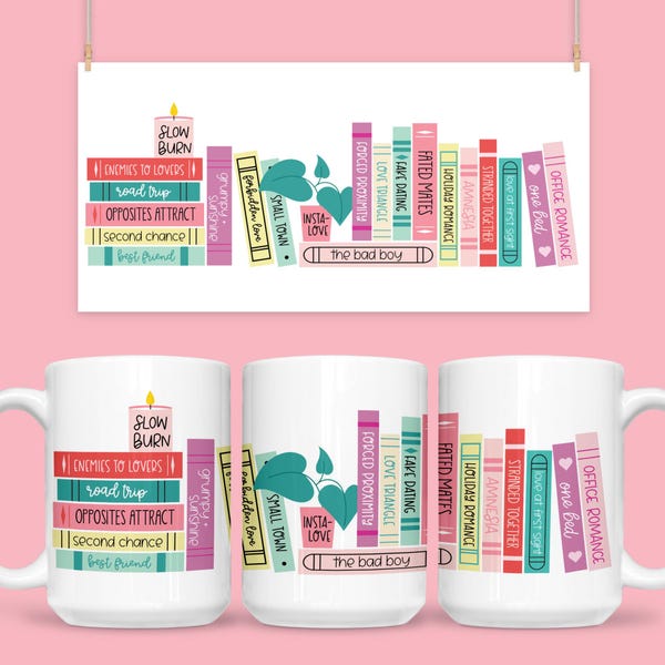 Stack of Books Coffee Mug - Etsy