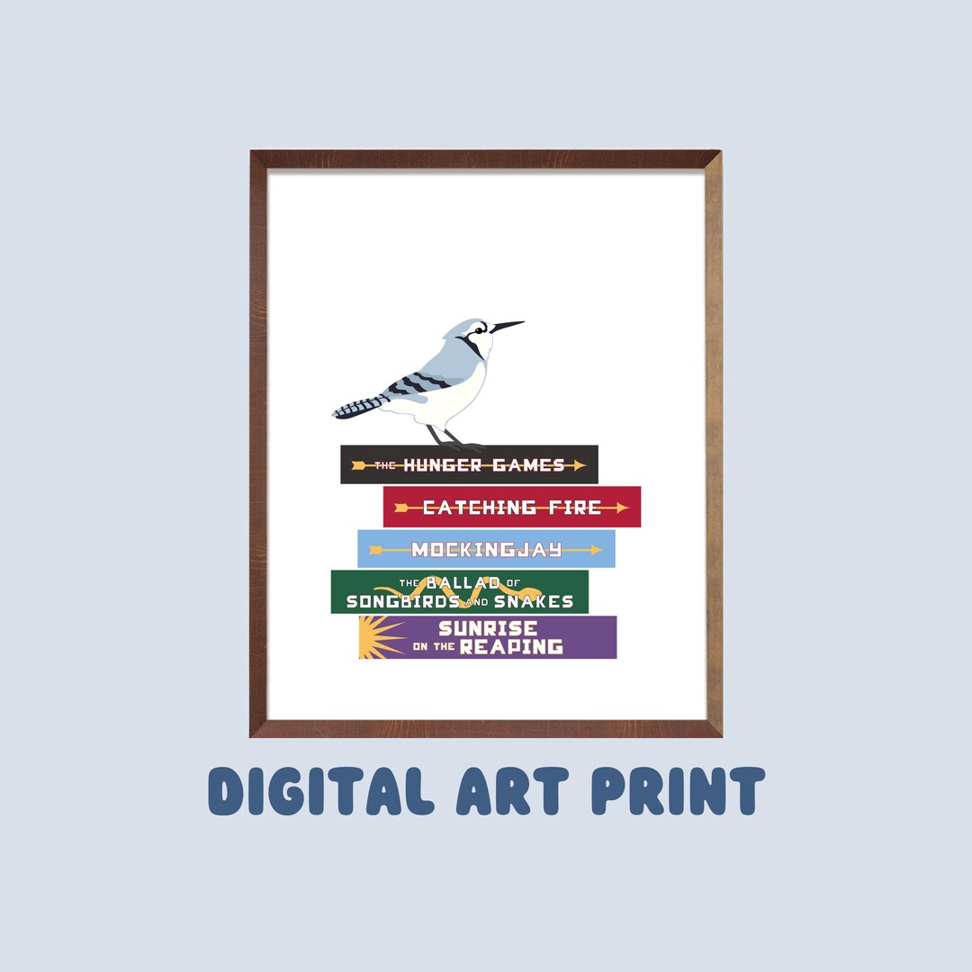 Hunger Games Inspired Books, Mockingjay, Digital Print, Printable Art ...