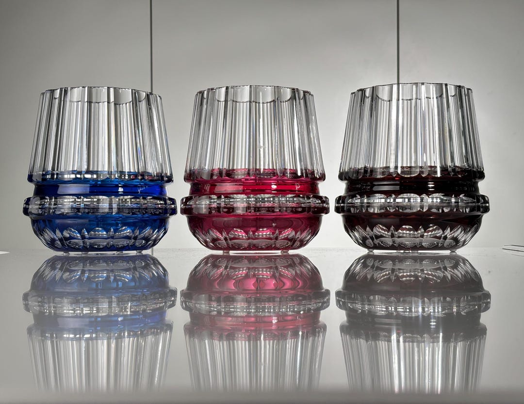 Val St. Lambert: Art Deco Vase Type 'carpentras' in Overlay Cut Crystal ...