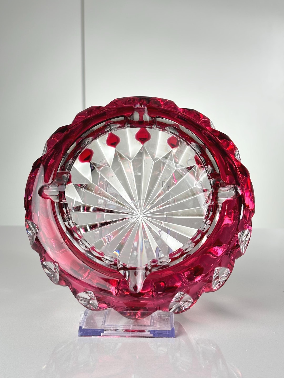 Val St Lambert: Crystal Vide-poche / Ashtray 'pièce Unique' - Signed ...