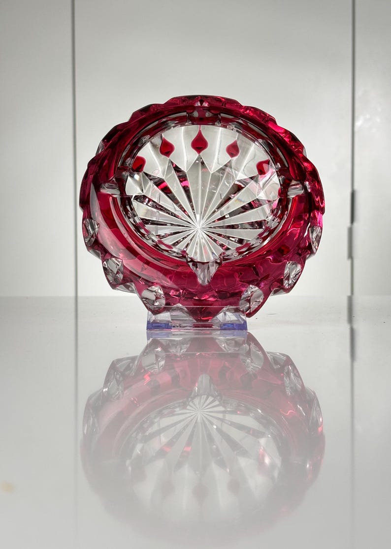 Val St Lambert: Crystal Vide-poche / Ashtray 'pièce Unique' - Signed ...