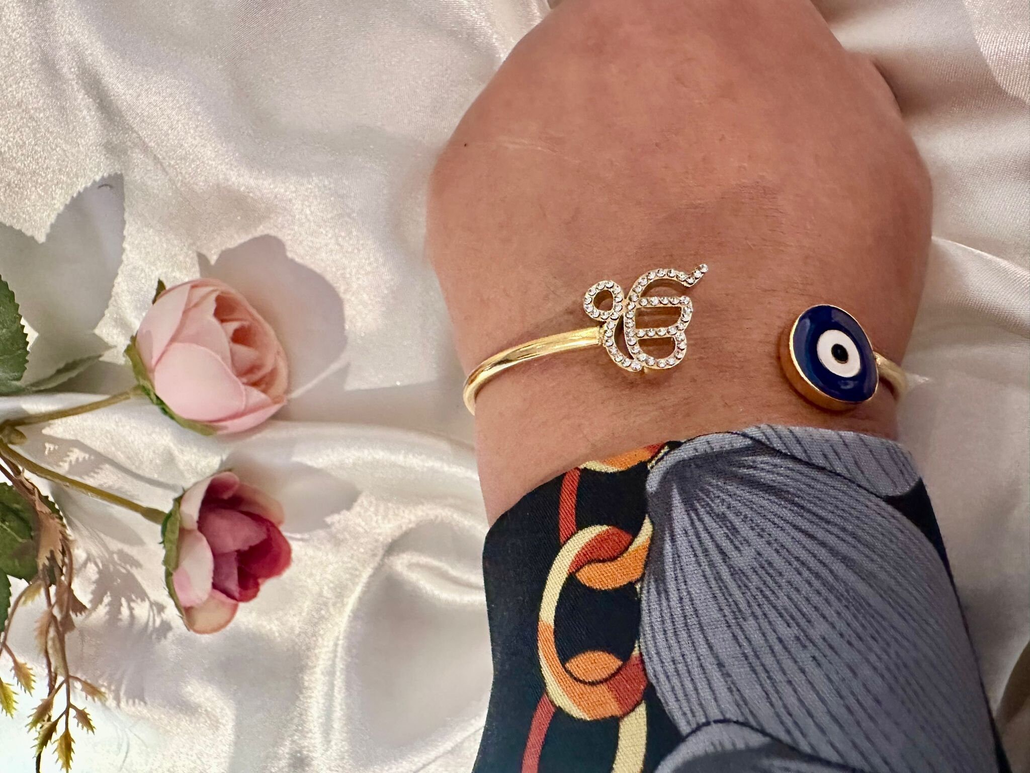 Ek Onkar Evil Eye Kara, Ek Onkar Evil Eye Charm,sikh Kara, Blessings ...