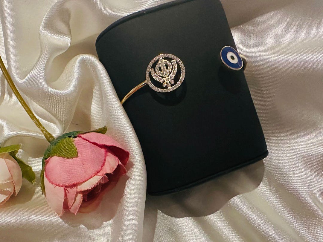 Khanda Evil Eye Kara, Khanda Evil Eye Charm,sikh Kara, Khanda Bracelet ...