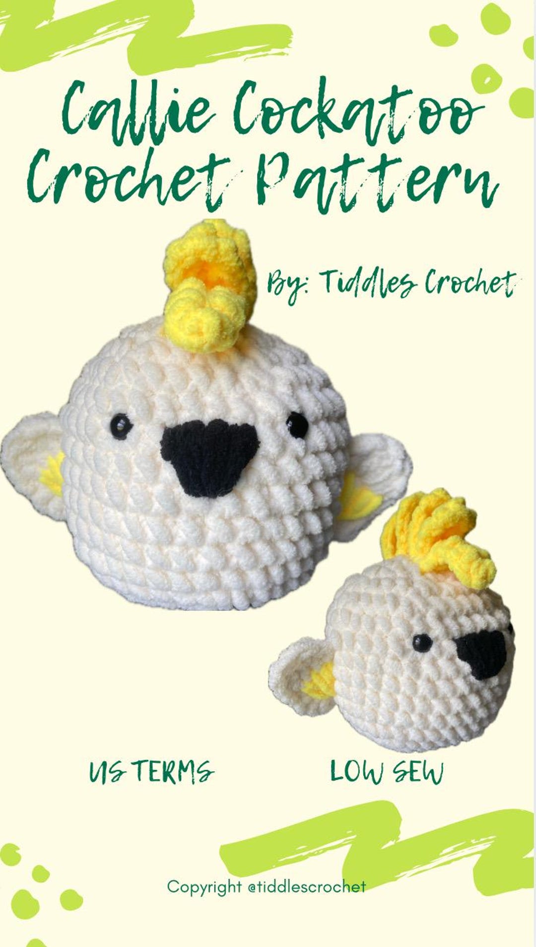 Callie Cockatoo Crochet Pattern, Cockatoo Crochet Pattern, Aussie Bird ...