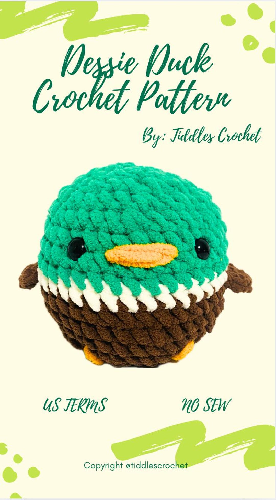 Dessie Duck Crochet Amigurumi Pattern, Animal Crochet, Crochet Toy ...