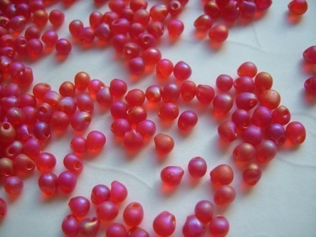 10 Grams of Japanese Fringe Beads - Matte Rainbow Red Color - Etsy