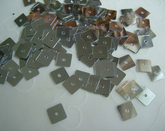 7 G of 7mm Square Sequins in Metallic Silver Color - Etsy