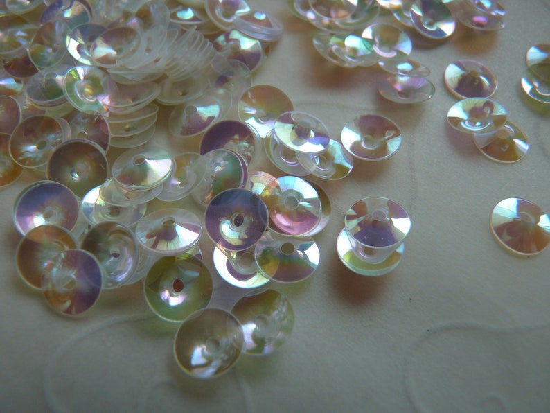 New Item -- 7g of 6 Mm Cupped Round Sequins in Pearl Iridescent Color ...