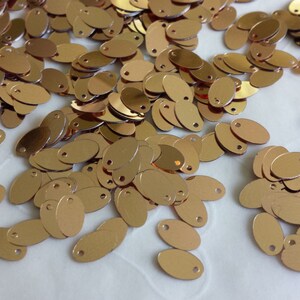 New Item -- 7g of 8x5 Mm Side Hole Oval Sequins in Metallic Gold Color ...