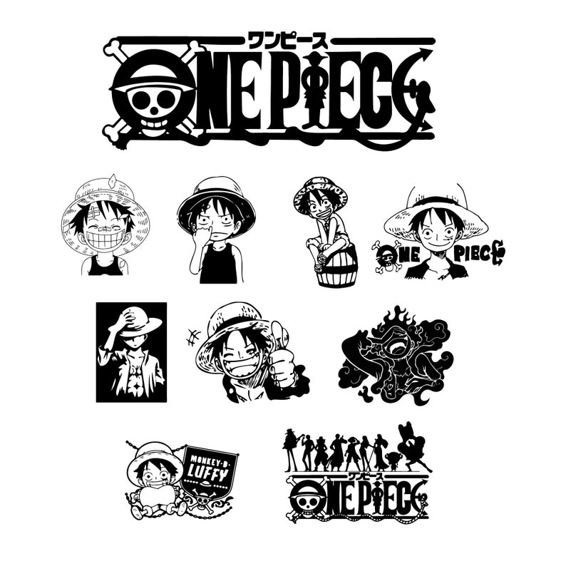 One Piece Luffy Anime Logo Bundle Png Svg - Etsy
