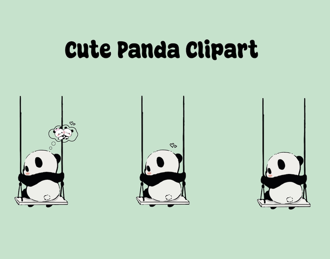 3 Cute Panda Clipart Png & Svg Bundle With Transparent Background ...