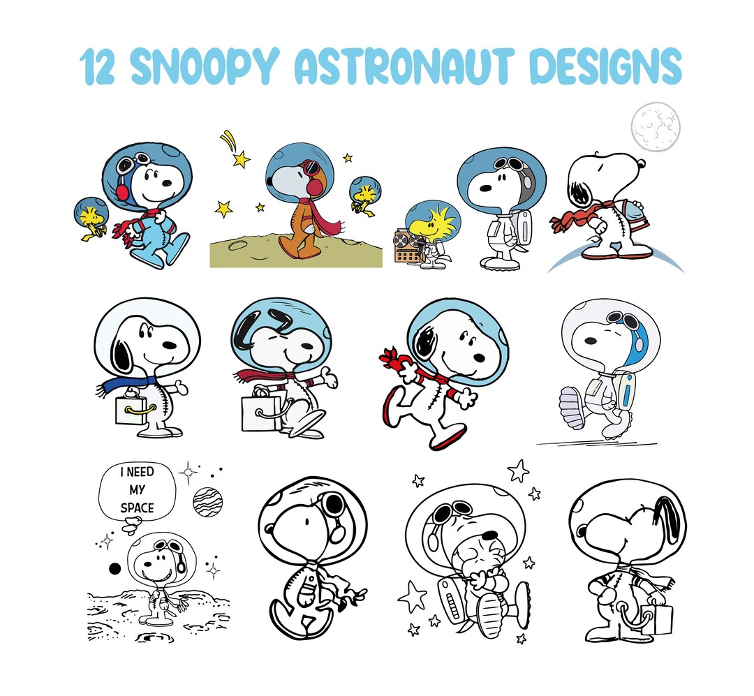 Snoopyy and Woodstockk Astronaut Png, Peanut Png - Etsy