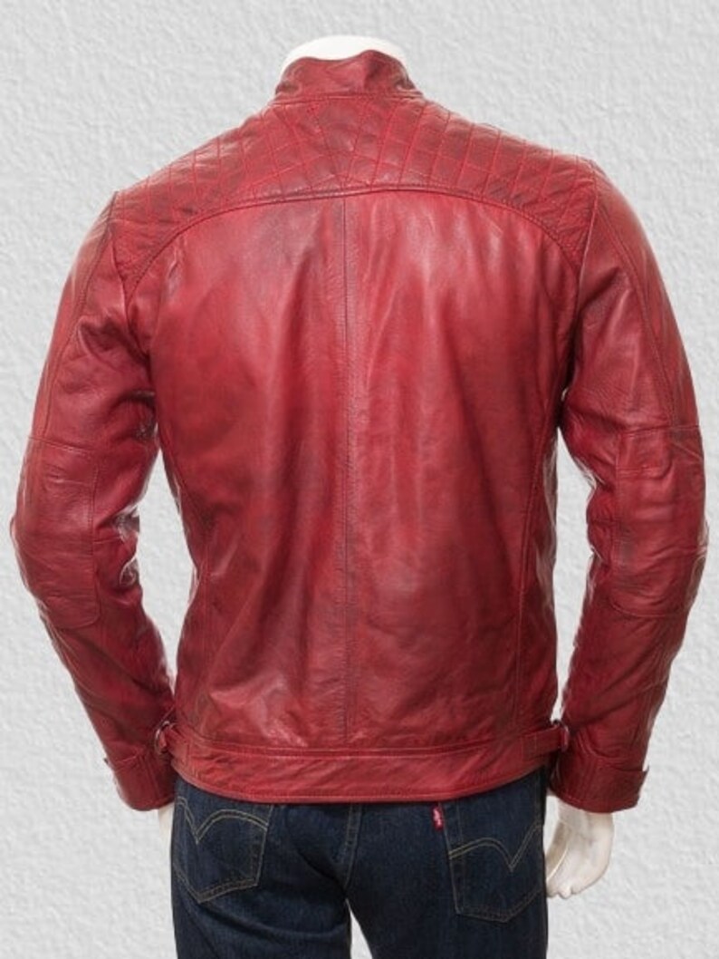 Men's Red Phoenix Leather Jacket/red Biker Leather Jacket/gift for Him ...