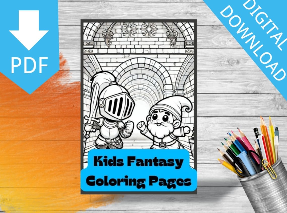 20 Fantasy Coloring Pages for Kids, Printable, Cute Art, Fun for All ...