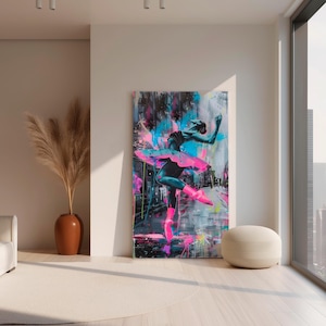 Urban Ballet Wall Art | Modern Ballerina Graffiti Poster | Vibrant ...
