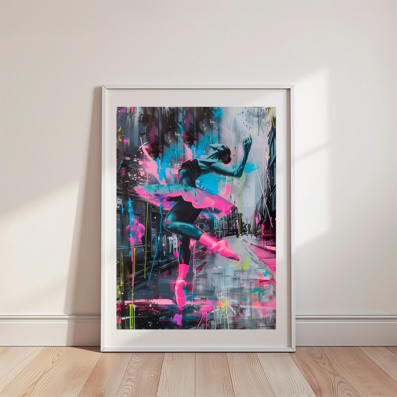Urban Ballet Wall Art | Modern Ballerina Graffiti Poster | Vibrant ...