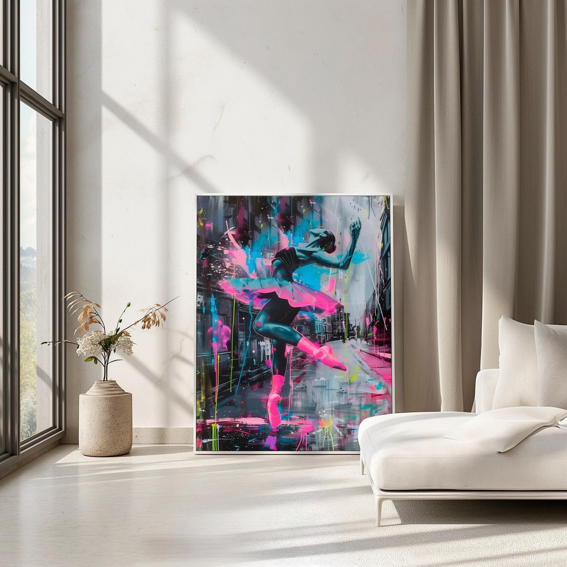 Urban Ballet Wall Art | Modern Ballerina Graffiti Poster | Vibrant ...
