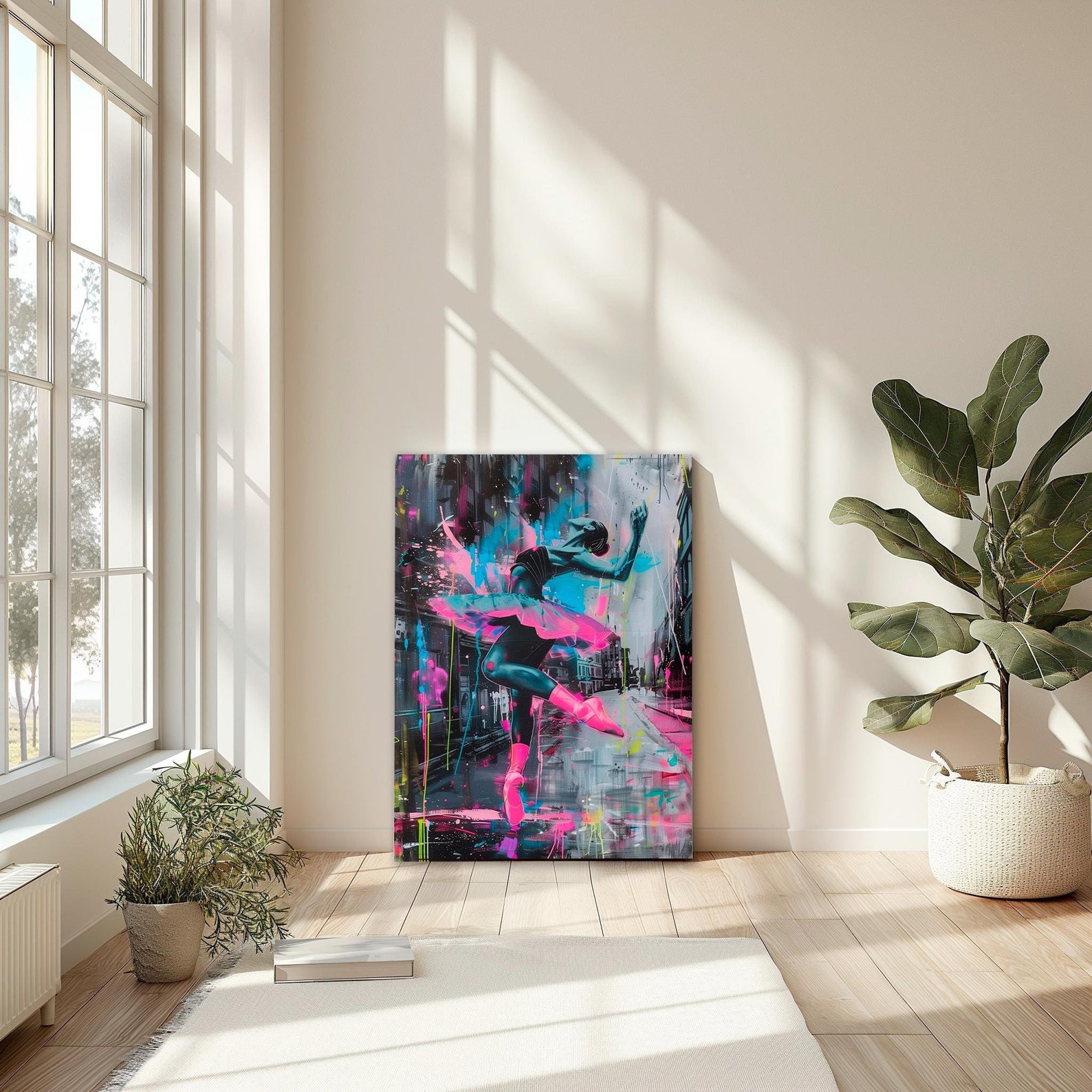Urban Ballet Wall Art | Modern Ballerina Graffiti Poster | Vibrant ...
