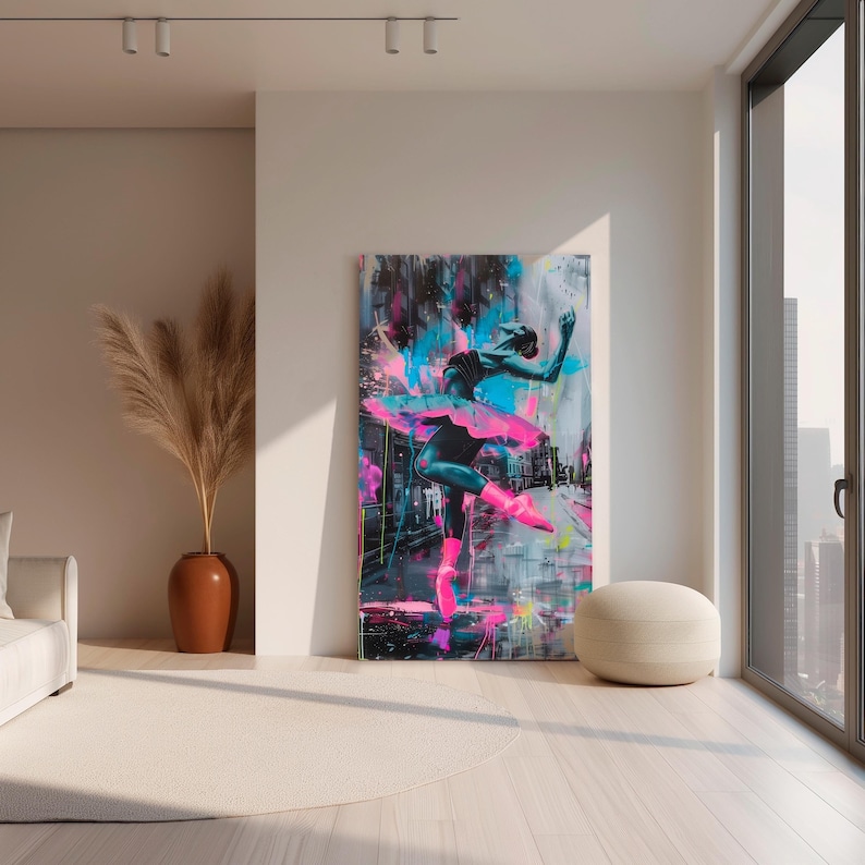 Urban Ballet Wall Art | Modern Ballerina Graffiti Poster | Vibrant ...