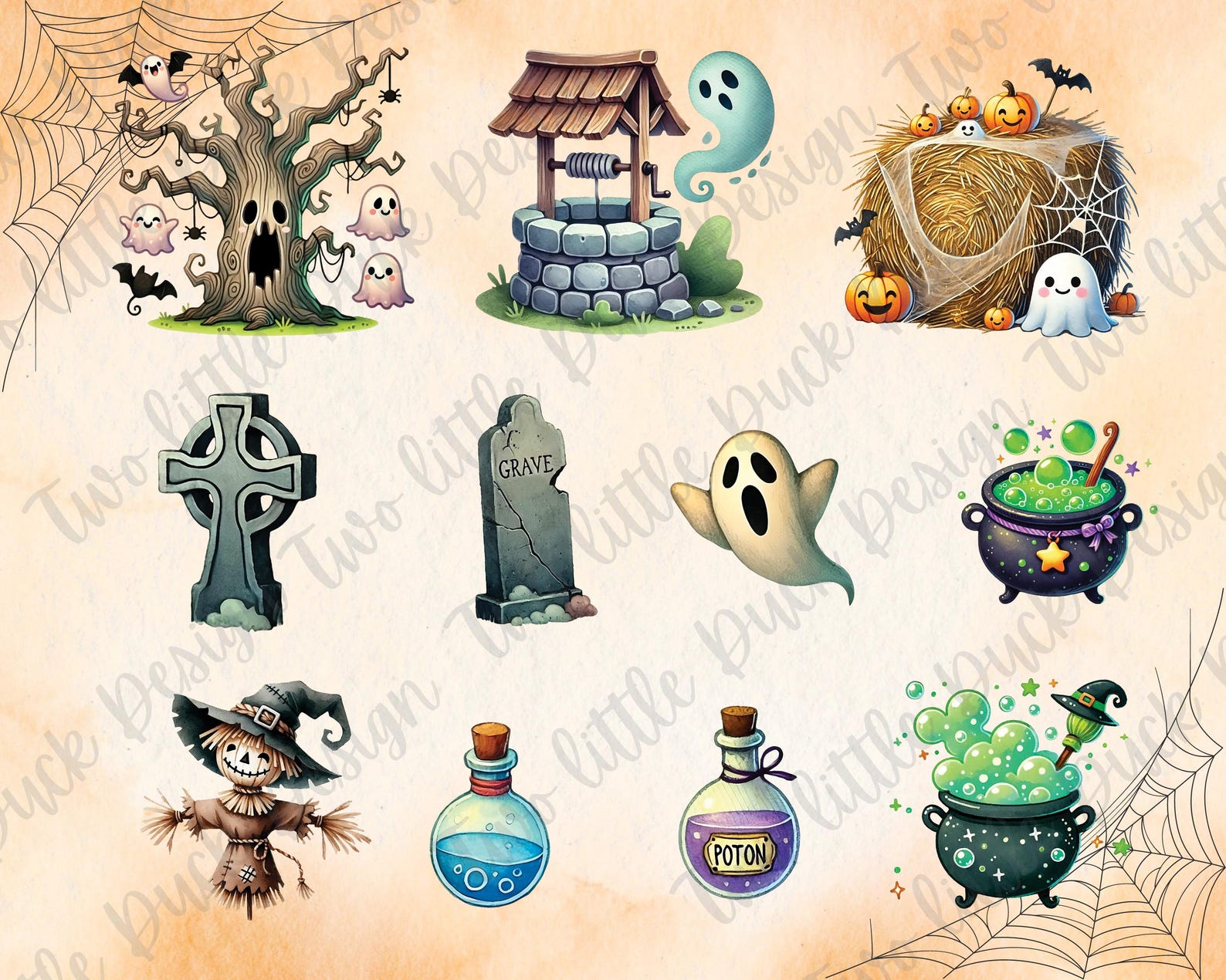Farm Animal Halloween Theme Clipart Bundle, Fall, Happy Halloween ...