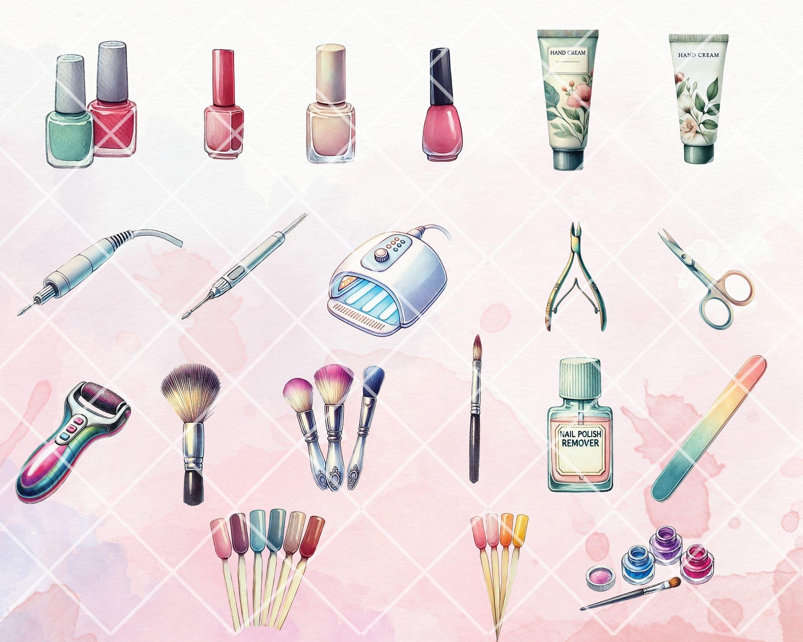 Nail Art Manicure Nail Tools, Nail Art PNG, Sublimation Design, Nail ...