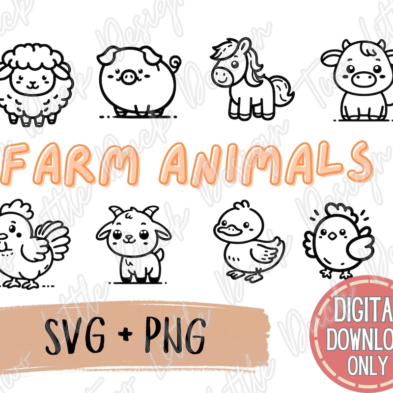 Cute Farm Animals Svg - Etsy