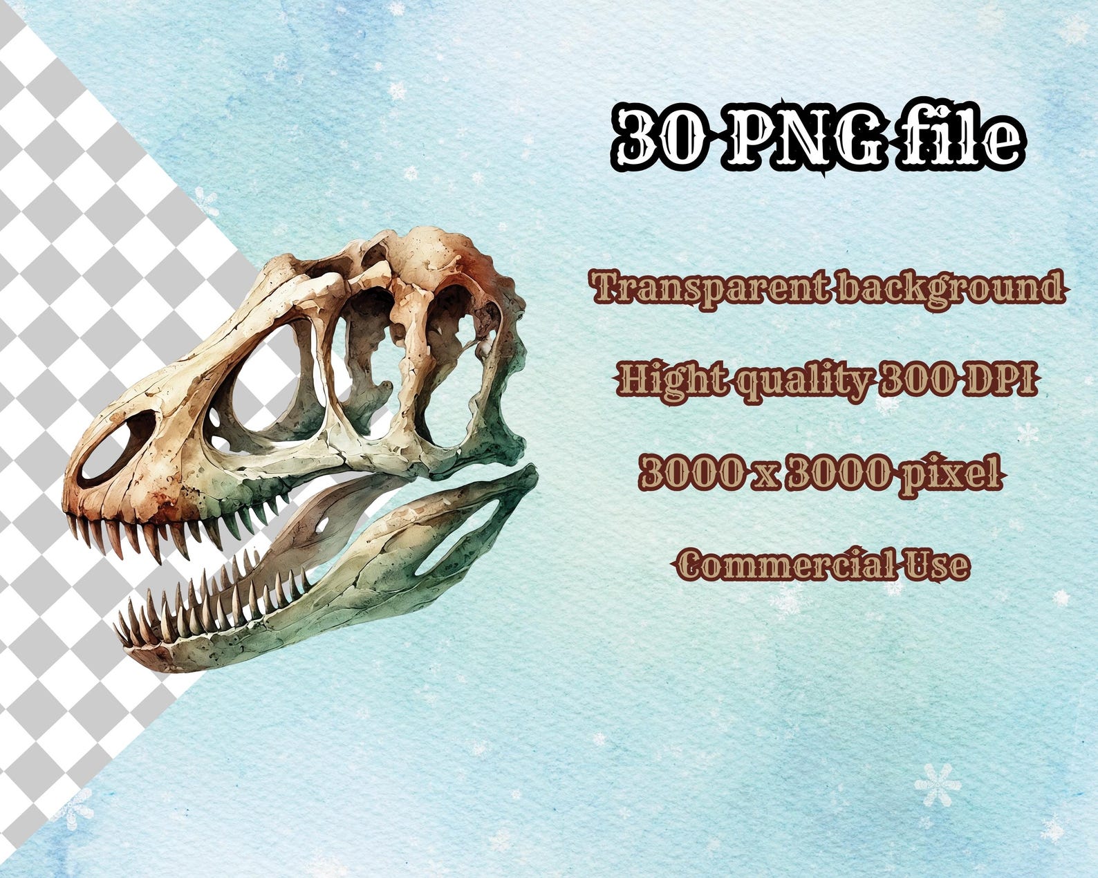 Dino Dig Site Watercolor Clipart Bundle, Dinosaur Fossil PNG (digital ...