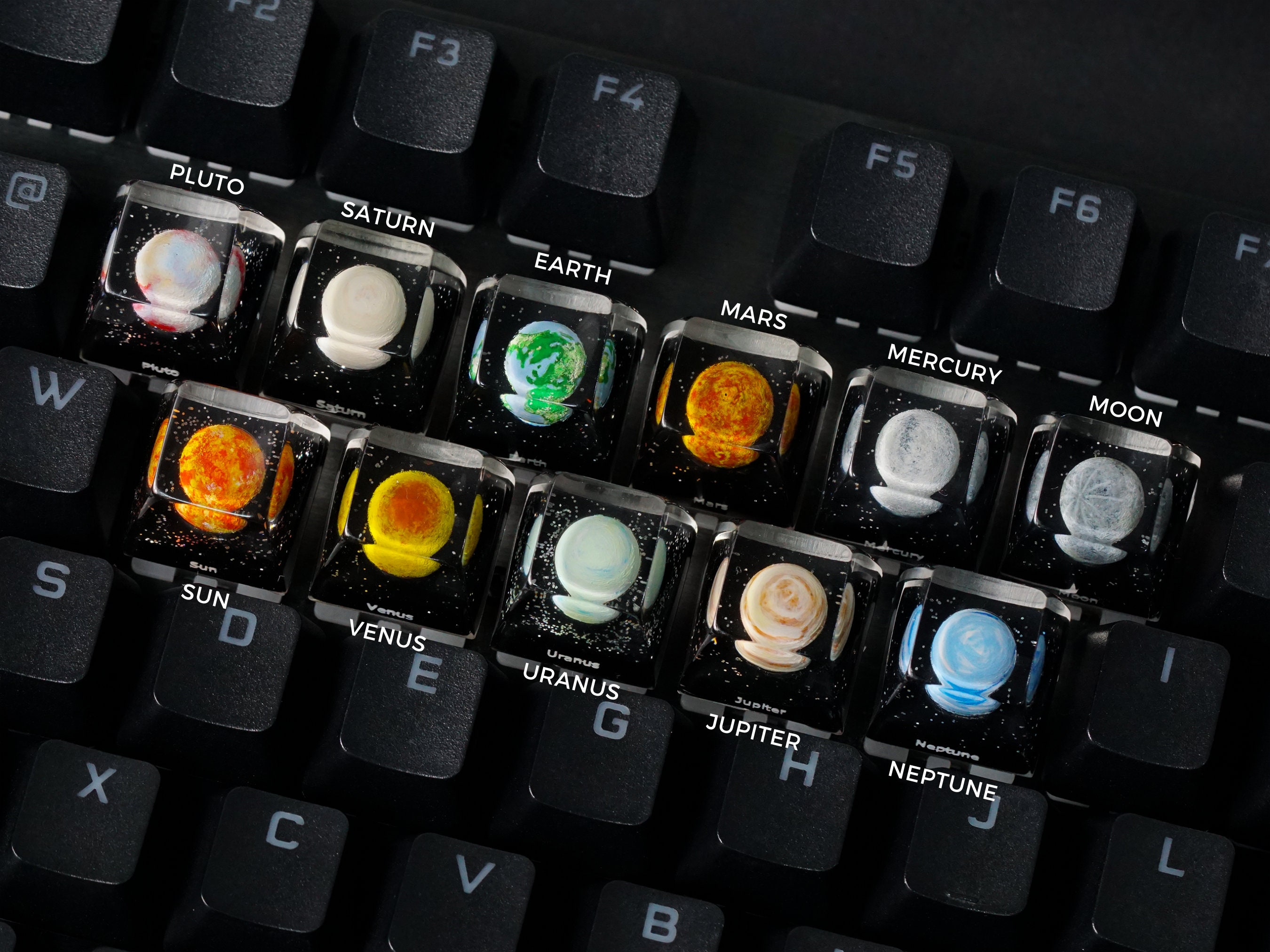 SALE 50% Planet Keycaps, Solar System Moon Earth Mars Jupiter Saturn ...