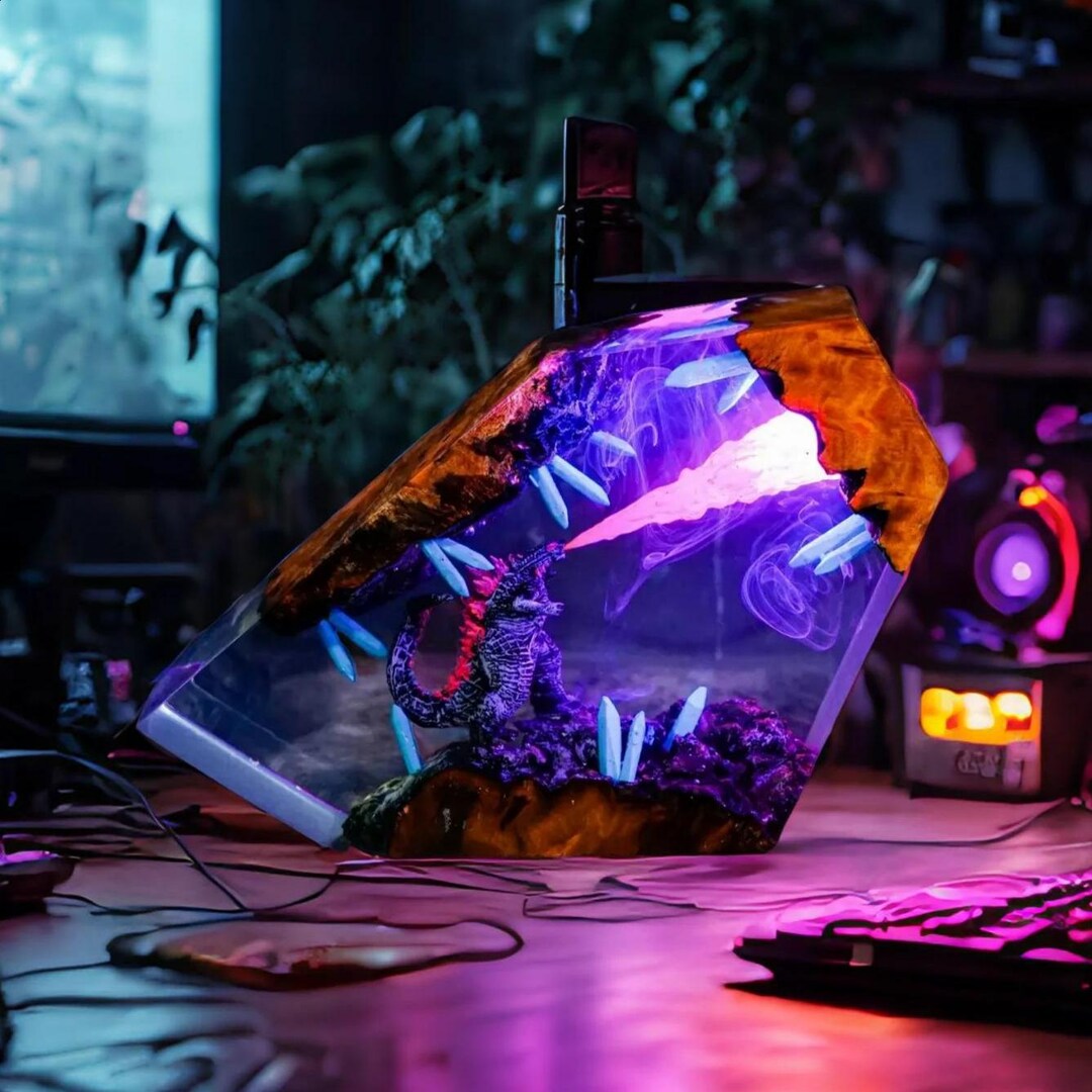 PREMIUM Kaiju Blast Resin Lamp – Handmade Monster Light | Atomic Breath ...